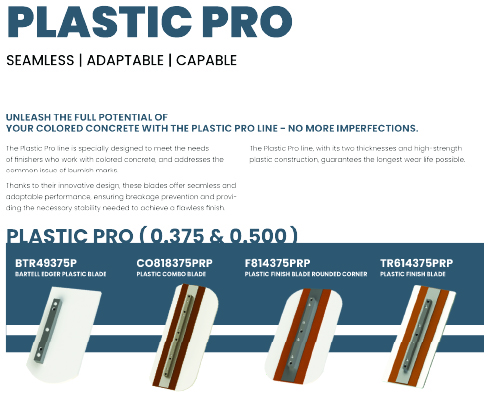 Poly Finishing Blades | Steel & Plastic | DY Concrete Pumps